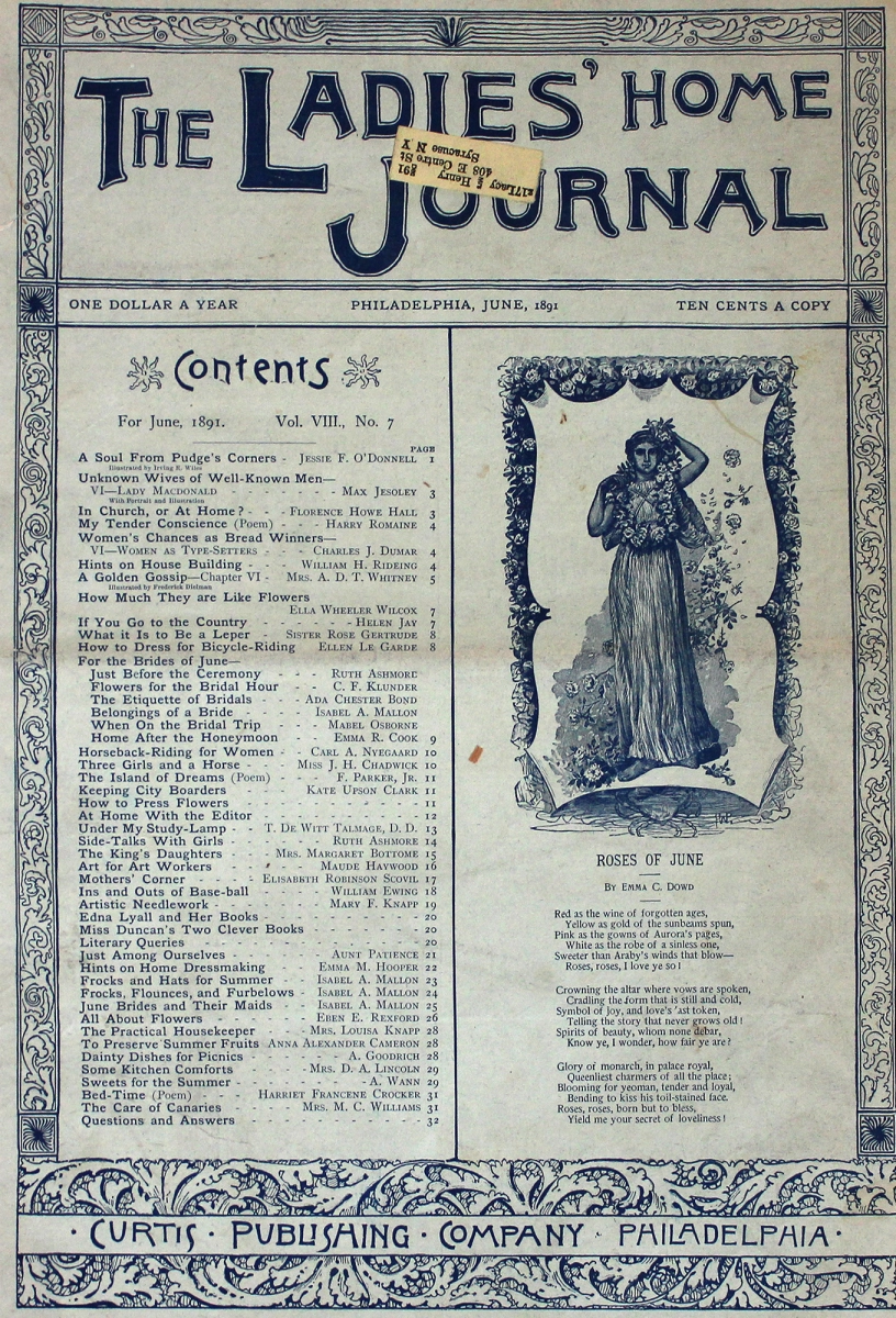 Ladies' Home Journal | June 1891 at Wolfgang's