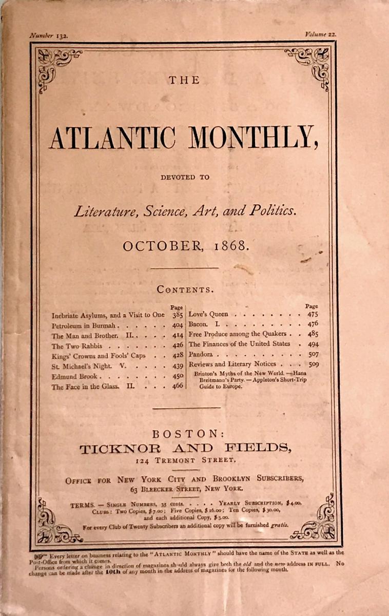The Atlantic | October 1868 at Wolfgang's