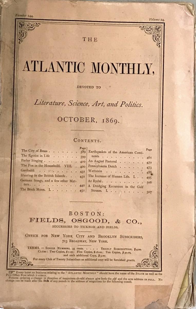 The Atlantic | October 1869 at Wolfgang's