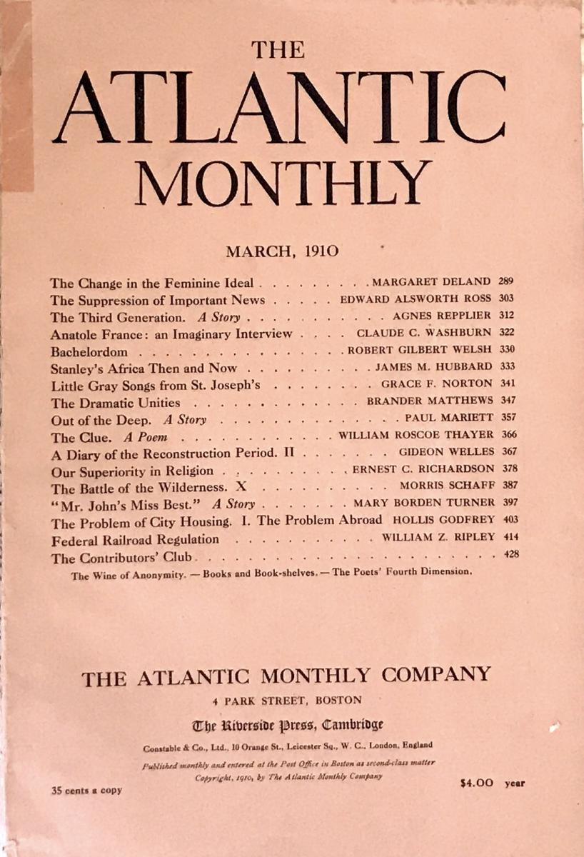 The Atlantic | March 1910 at Wolfgang's