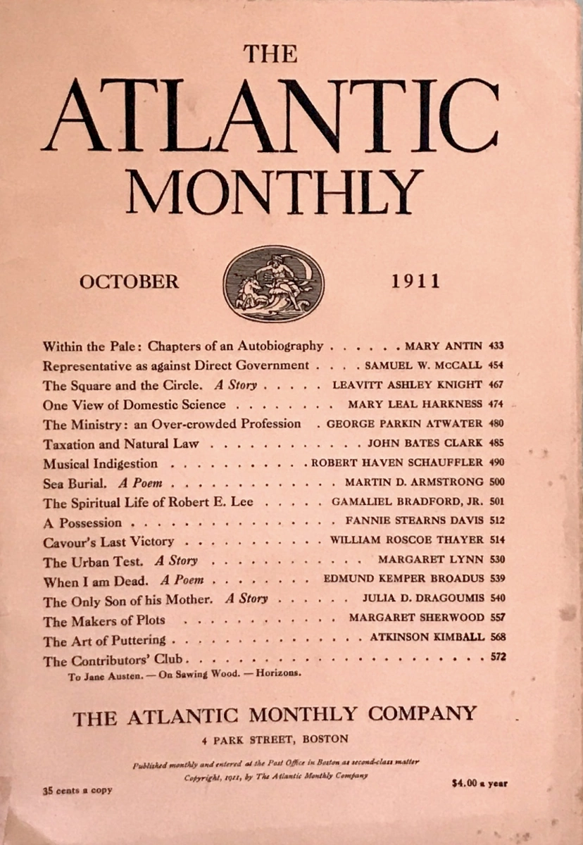 The Atlantic | October 1911 at Wolfgang's