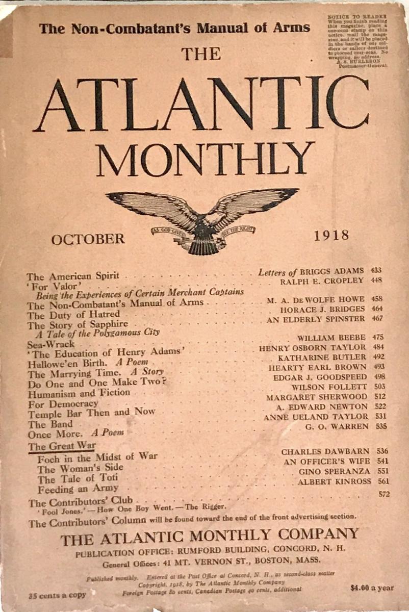 The Atlantic | October 1918 at Wolfgang's