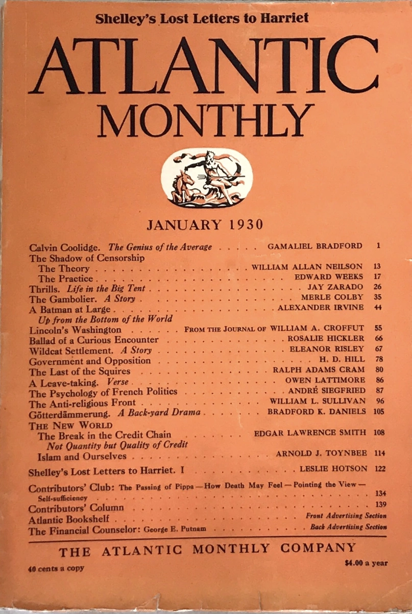 The Atlantic | January 1930 at Wolfgang's