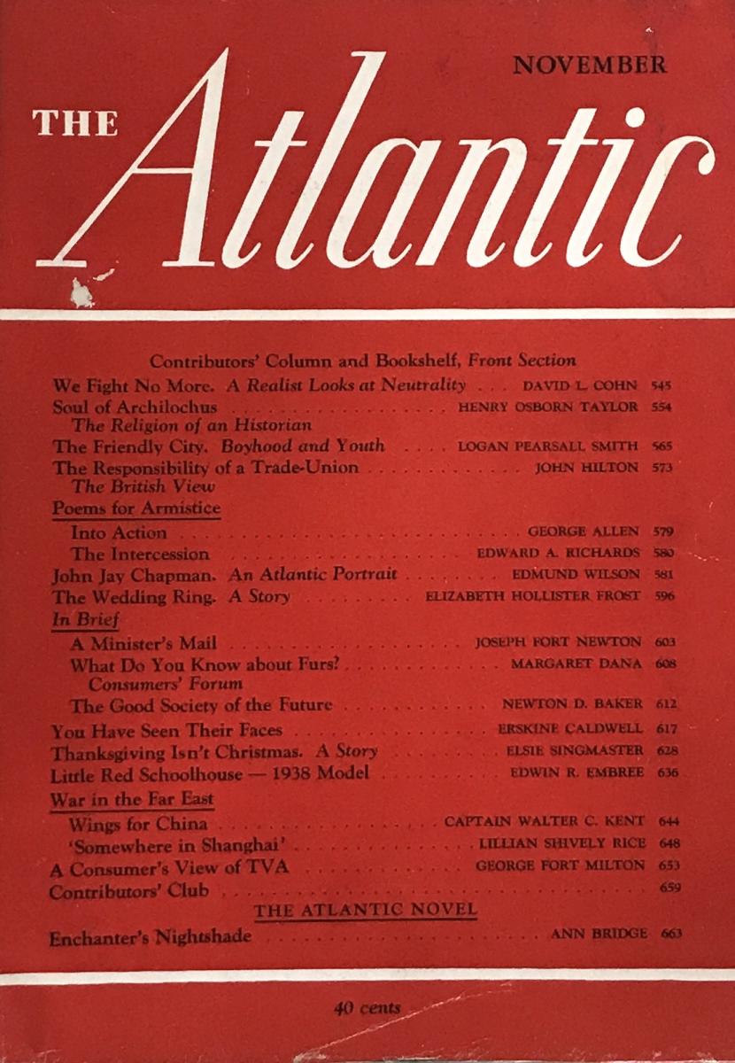 The Atlantic | November 1937 at Wolfgang's