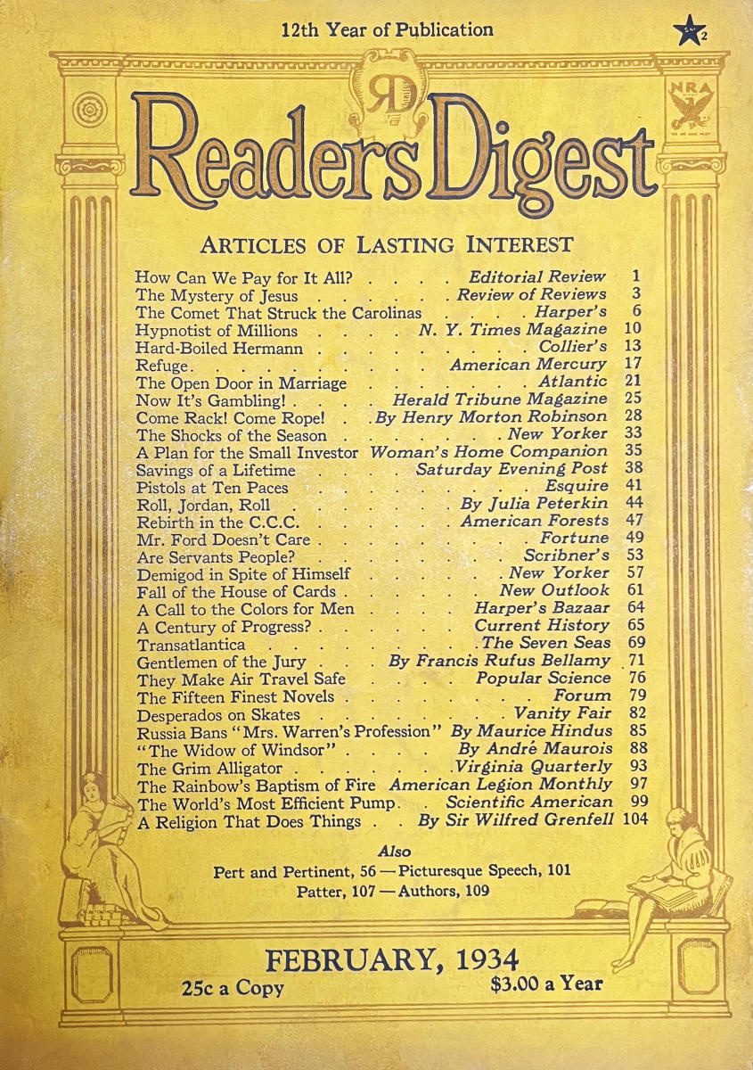 Readers Digest | February 1934 at Wolfgang's
