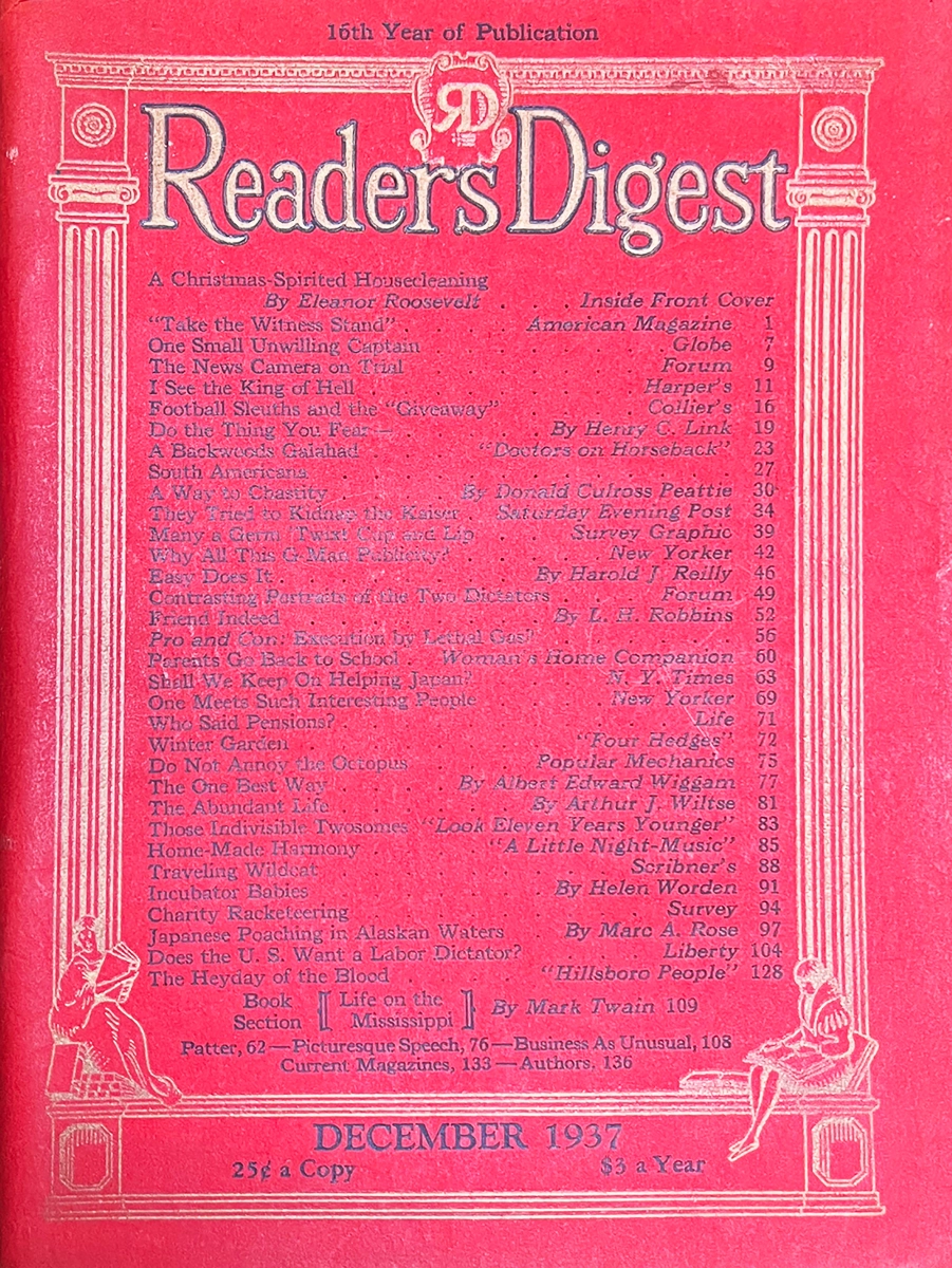 Readers Digest | December 1937 at Wolfgang's