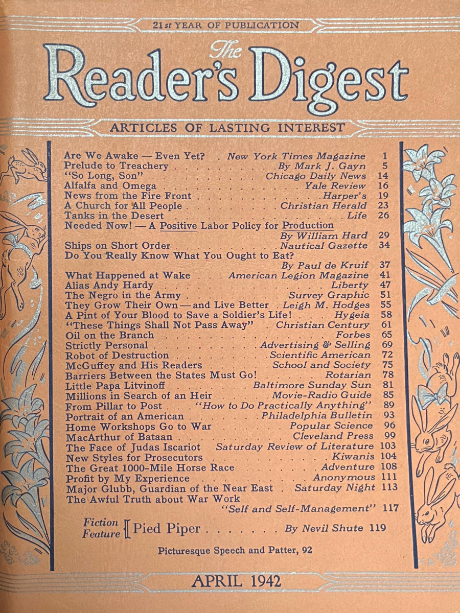 Readers Digest | April 1942 at Wolfgang's