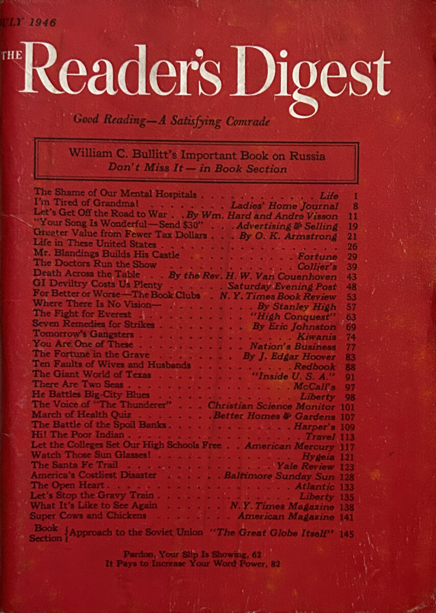 Readers Digest | July 1946 at Wolfgang's
