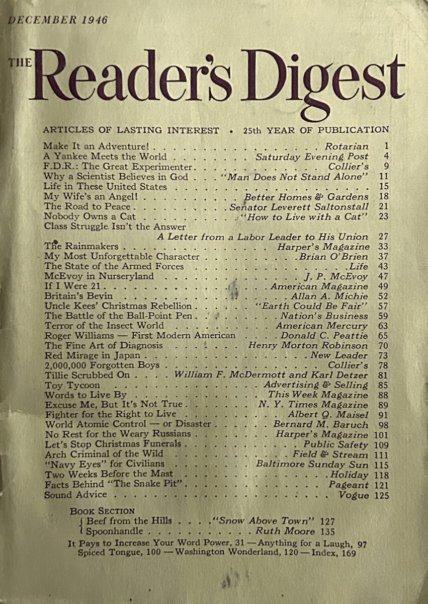 Readers Digest | December 1946 at Wolfgang's