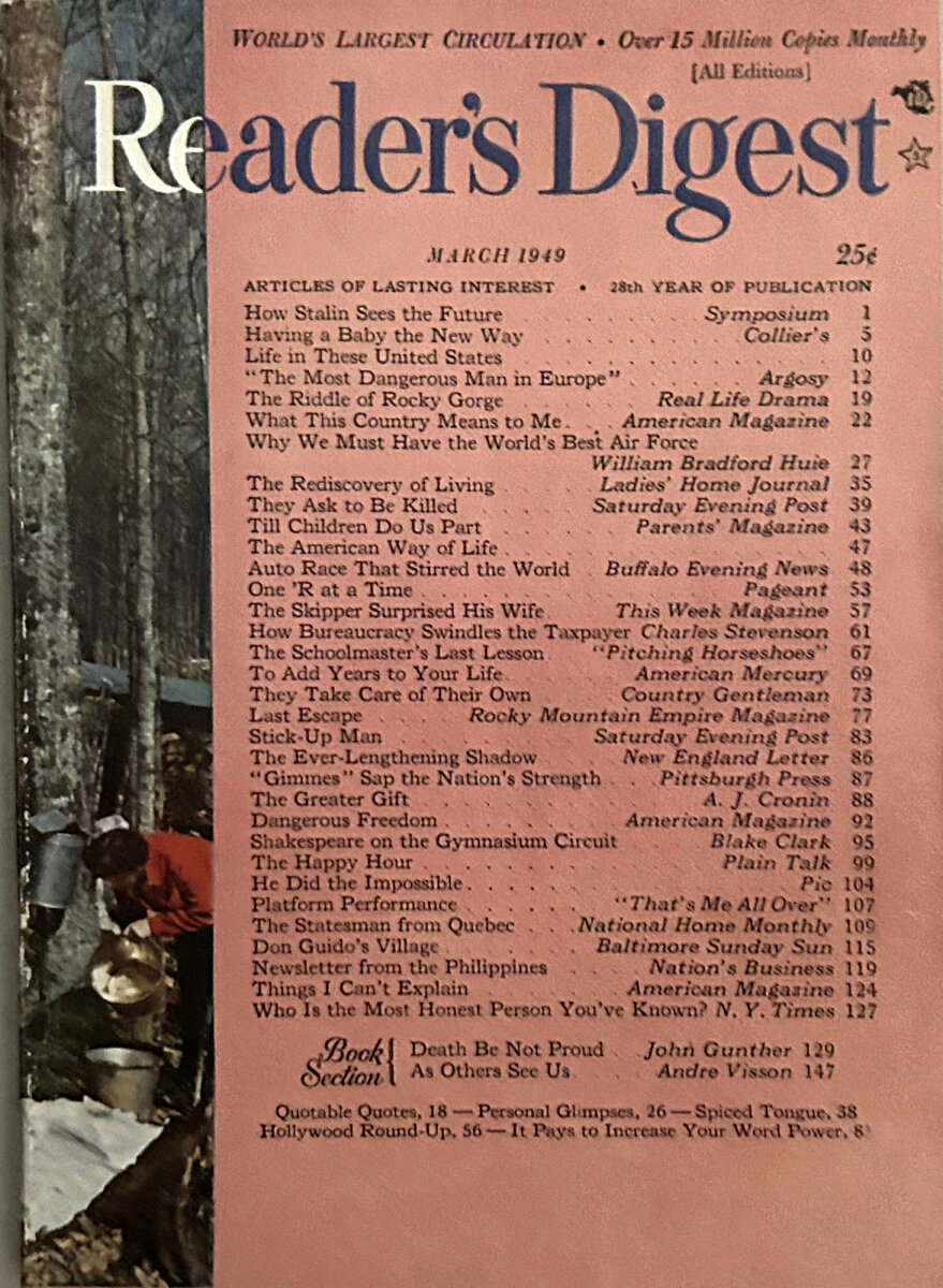Readers Digest | March 1949 at Wolfgang's