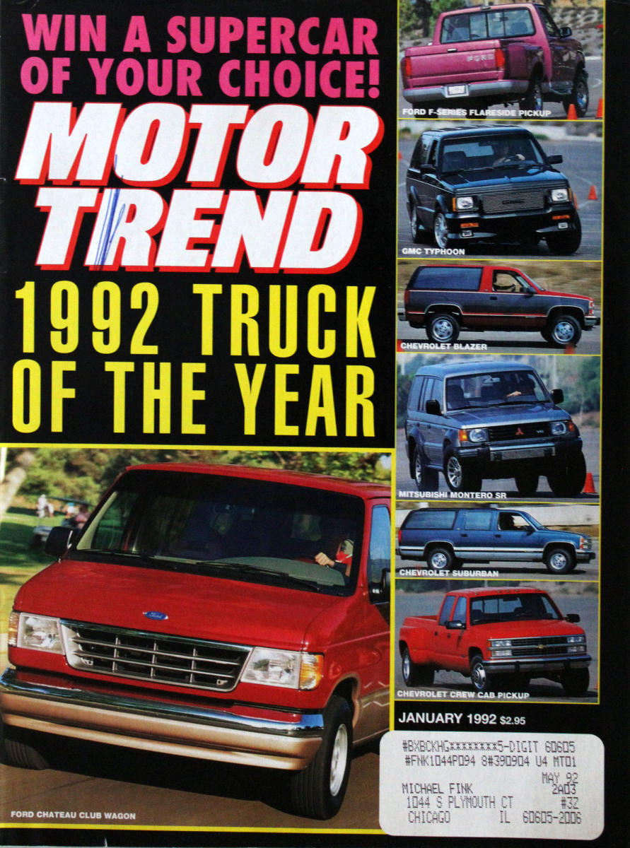 Motor Trend | January 1992 at Wolfgang's