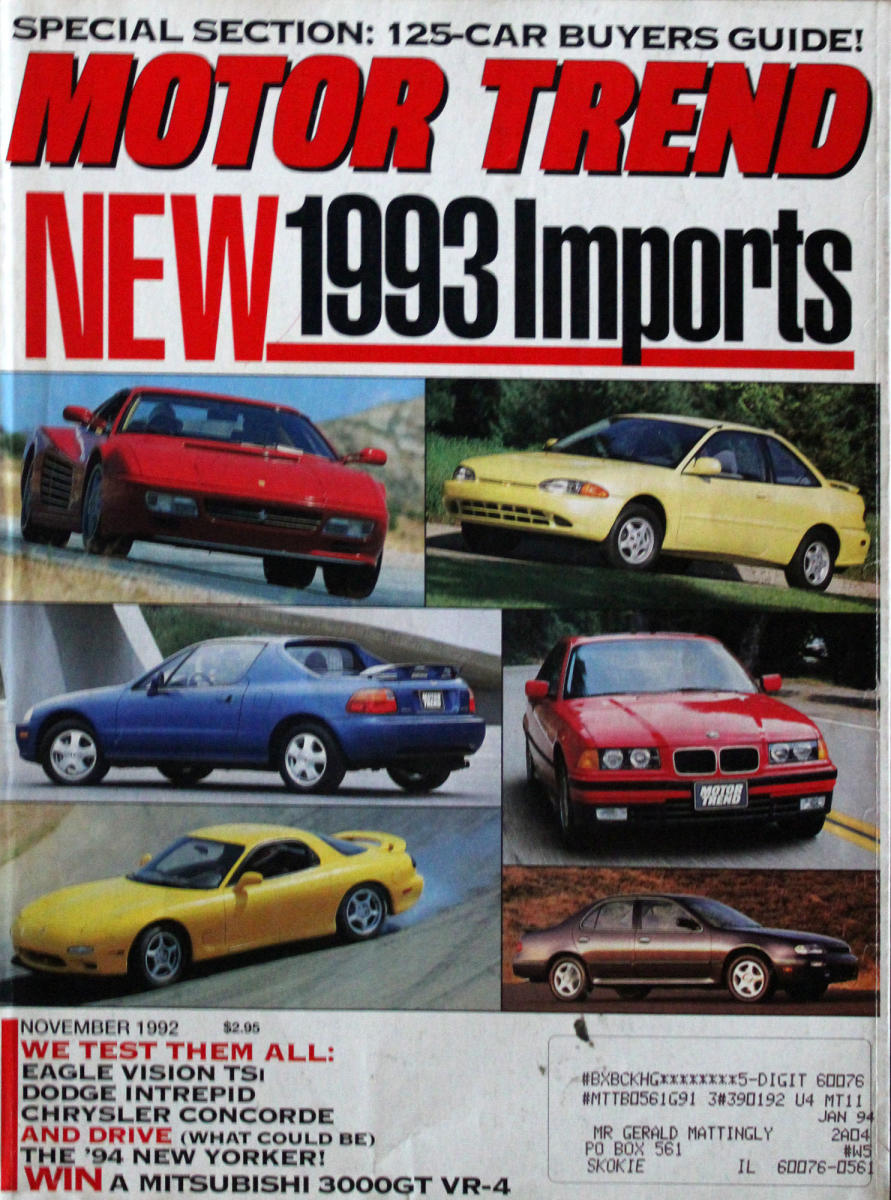 Motor Trend | November 1992 at Wolfgang's