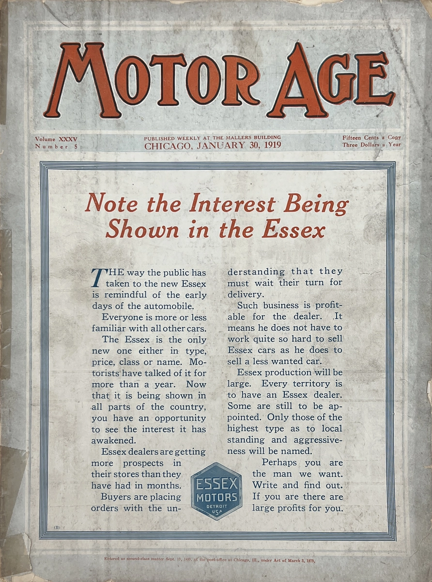 Motor Age | January 30, 1919 at Wolfgang's