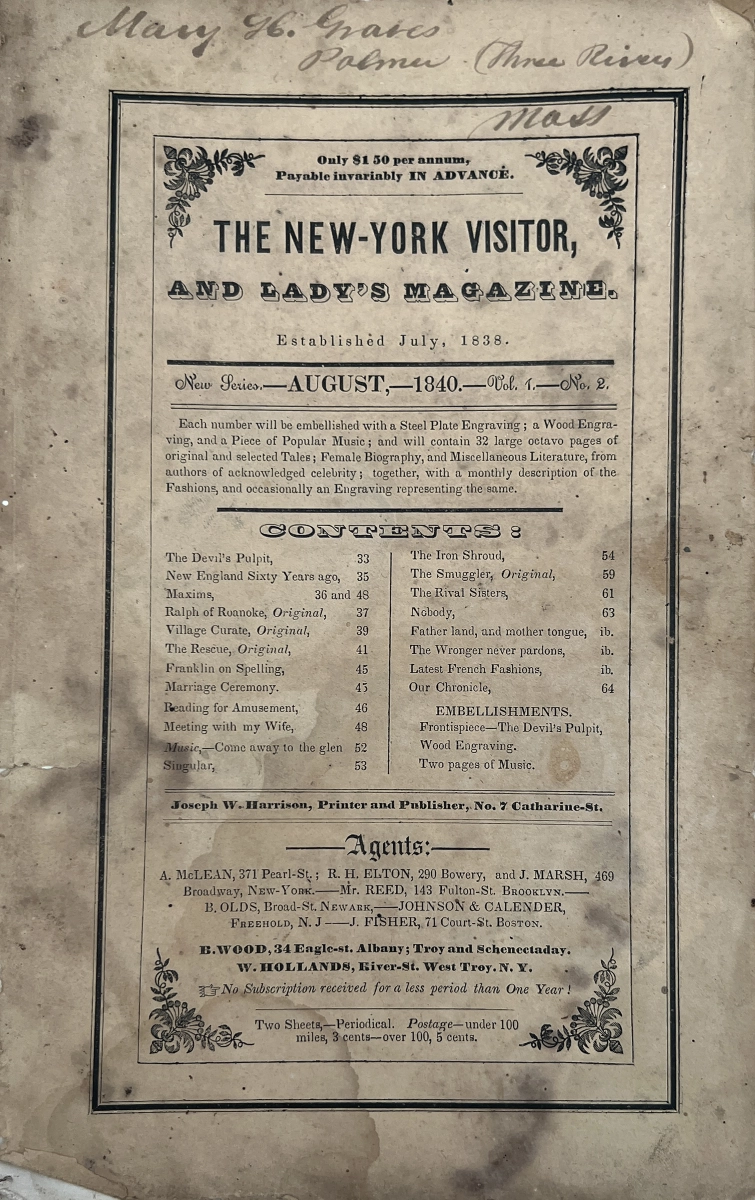 The New York Visitor, and Lady's Magazine | July 1838 at Wolfgang's