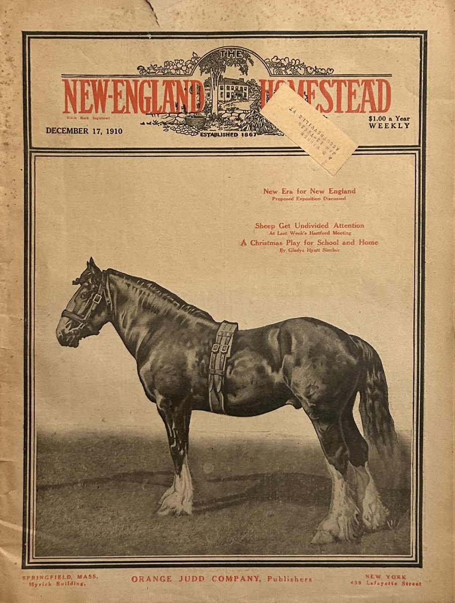 New England Homestead | December 17, 1910 at Wolfgang's