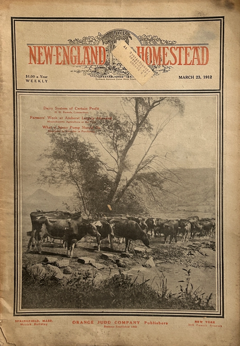 New England Homestead | March 23, 1912 at Wolfgang's