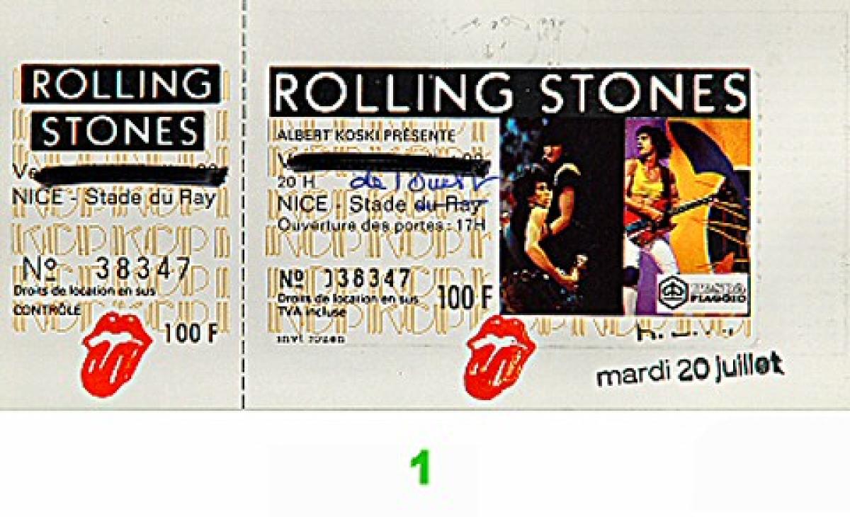 The Rolling Stones Vintage Concert Vintage Ticket From Parc Des Sports