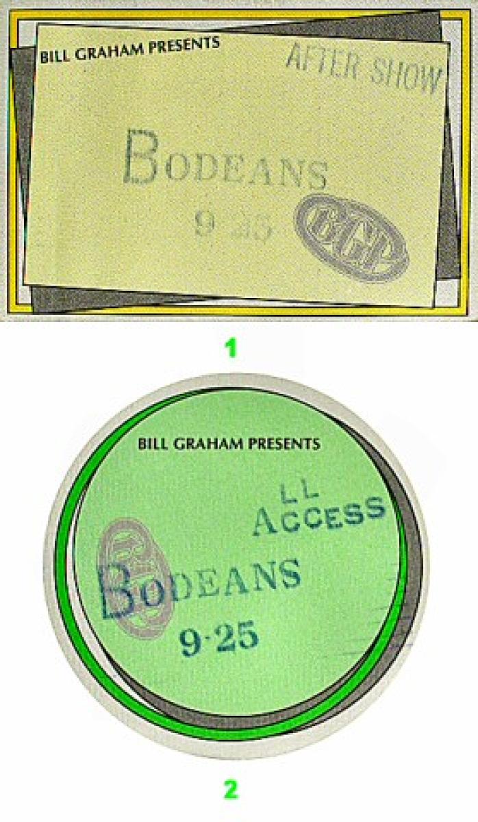 The BoDeans Backstage Pass from Palace of Fine Arts, Sep 25, 1991 at ...