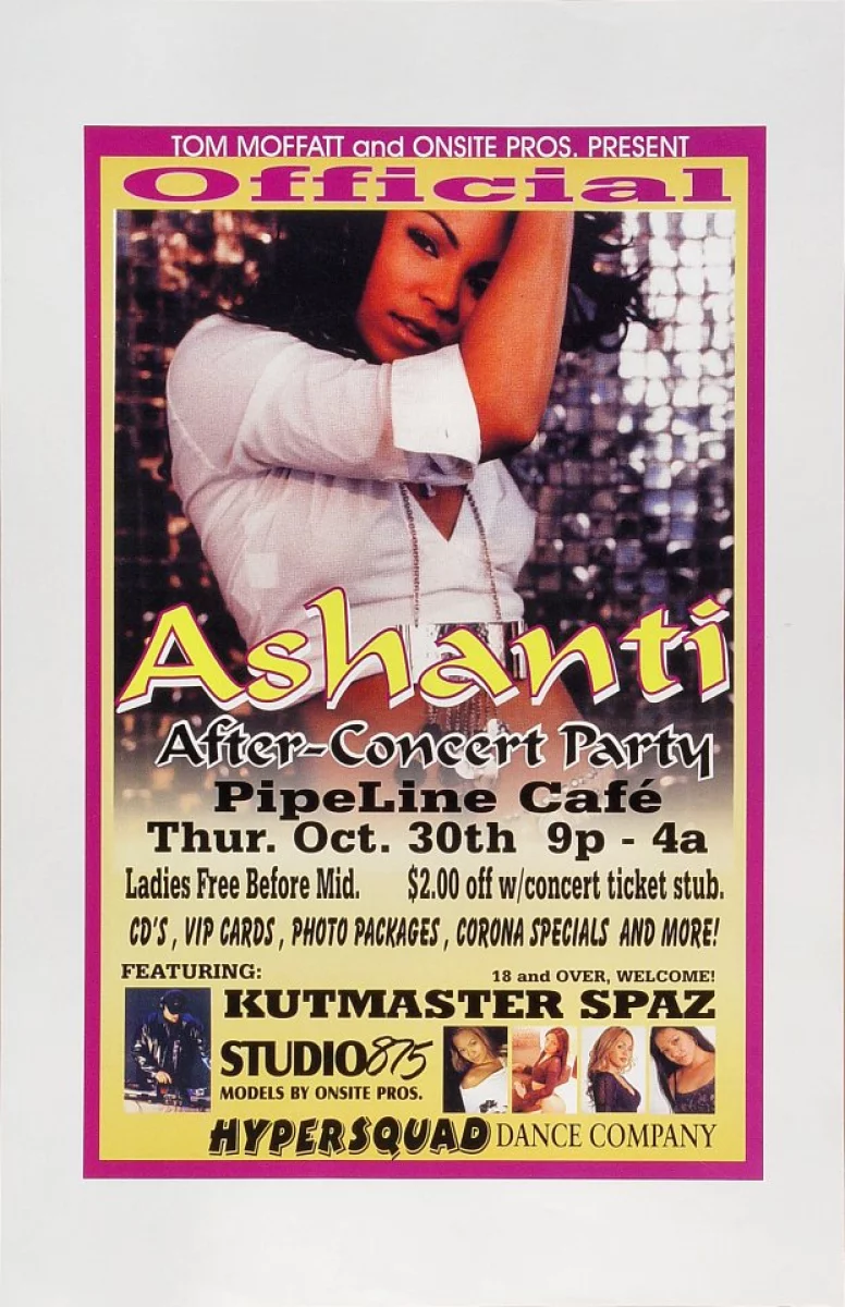 Ashanti Vintage Concert Poster from Pipeline Cafe, Oct 30, 2003 at ...