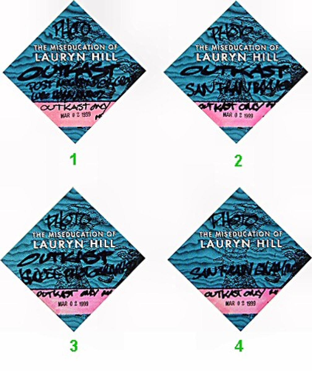 Lauryn Hill Backstage Pass from Paramount Theatre, Mar 2, 1999 at ...