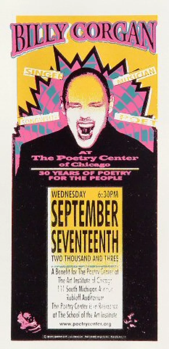 Billy Corgan Vintage Concert Handbill from Poetry Center, Sep 17, 2003 ...