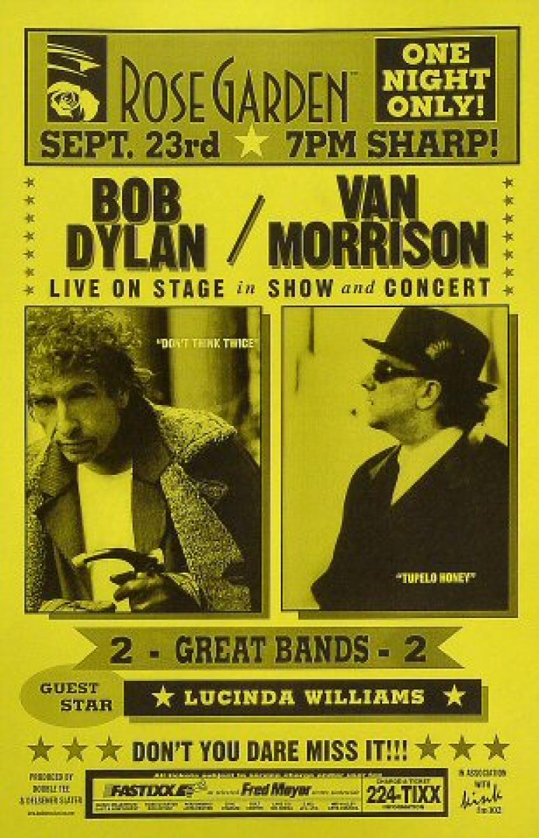 Bob Dylan Vintage Concert Poster from Portland Rose Garden, Sep 23 ...