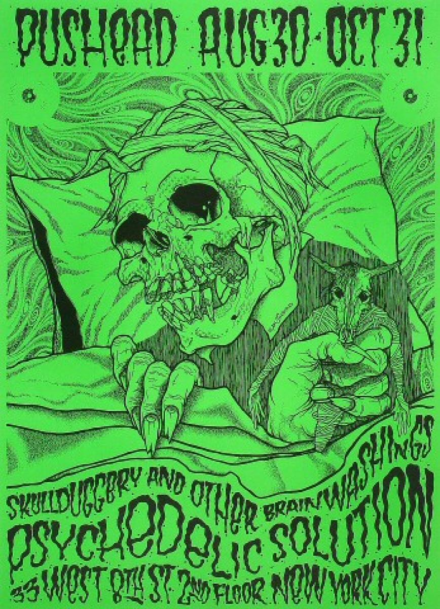 Pushead Vintage Concert Poster from Psychedelic Solution, Aug 30, 1989 ...