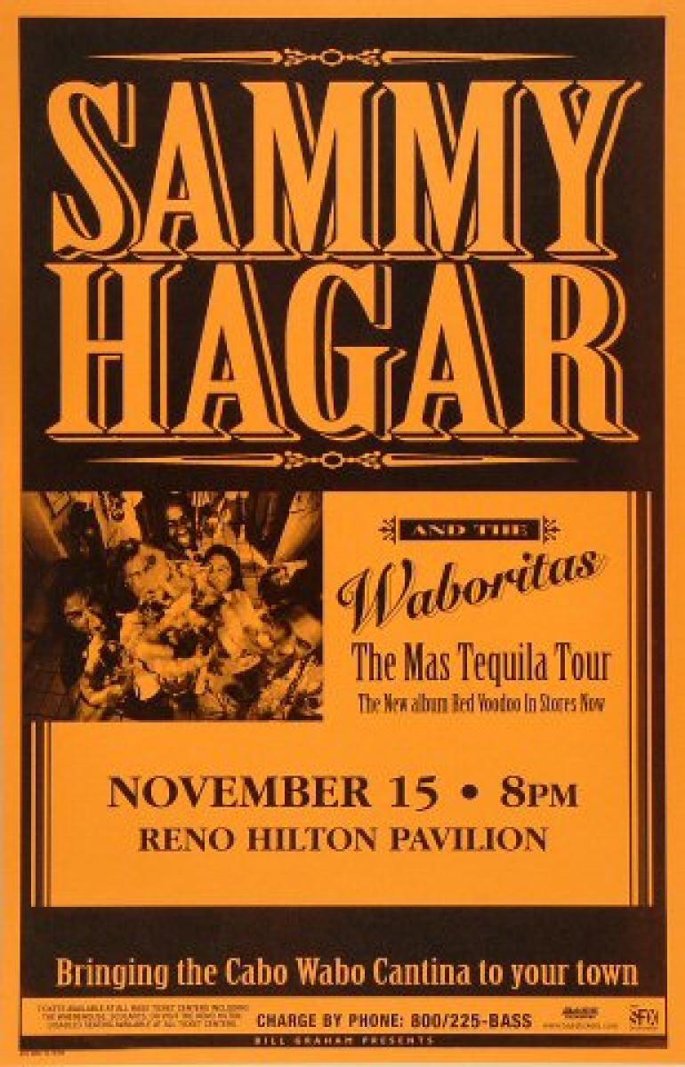 Sammy Hagar & the Waboritas Vintage Concert Poster from Reno Hilton ...
