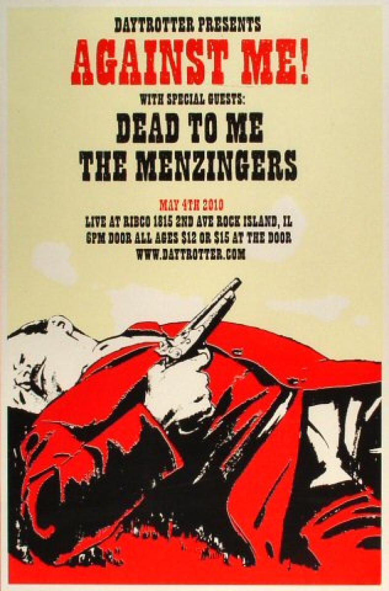 Against Me! Vintage Concert Poster from Ribco, May 4, 2010 at Wolfgang's