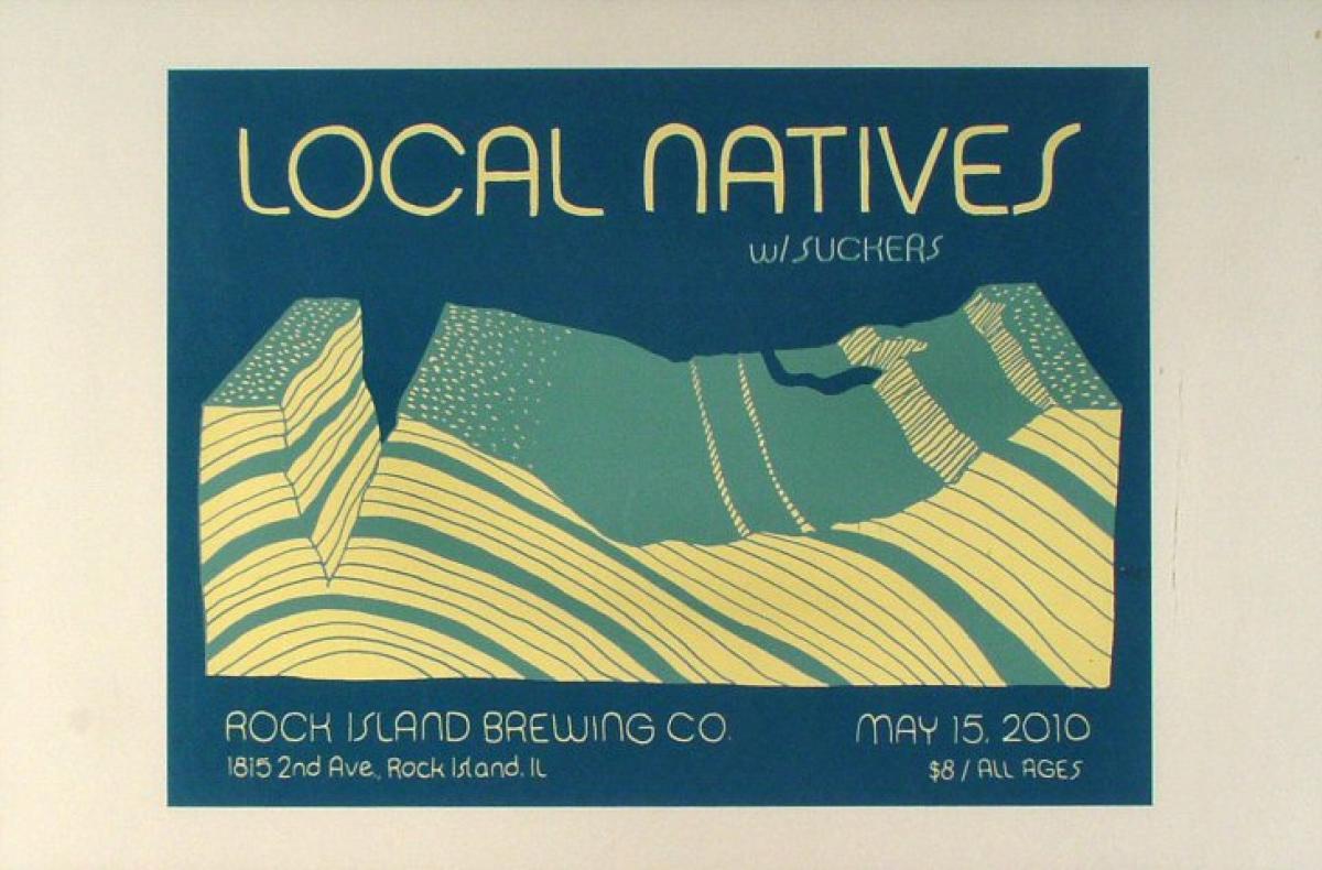 Local Natives Vintage Concert Poster from Ribco, May 15, 2010 at Wolfgang's