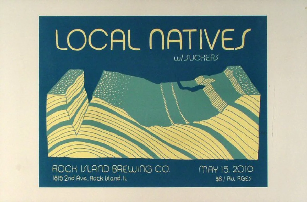 Local Natives Vintage Concert Poster from Ribco, May 15, 2010 at Wolfgang's