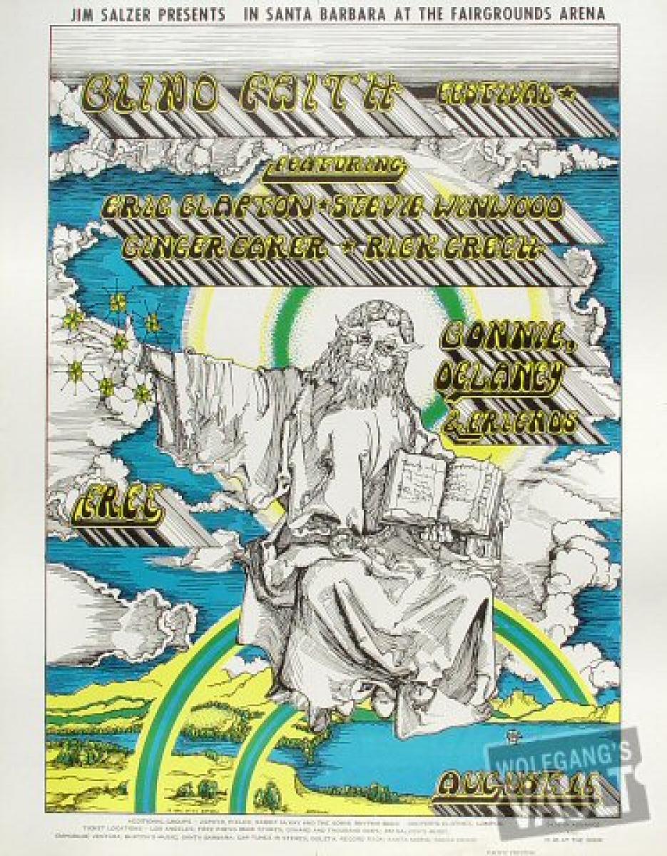 Blind Faith Vintage Concert Poster from Santa Barbara Fairgrounds, Aug ...