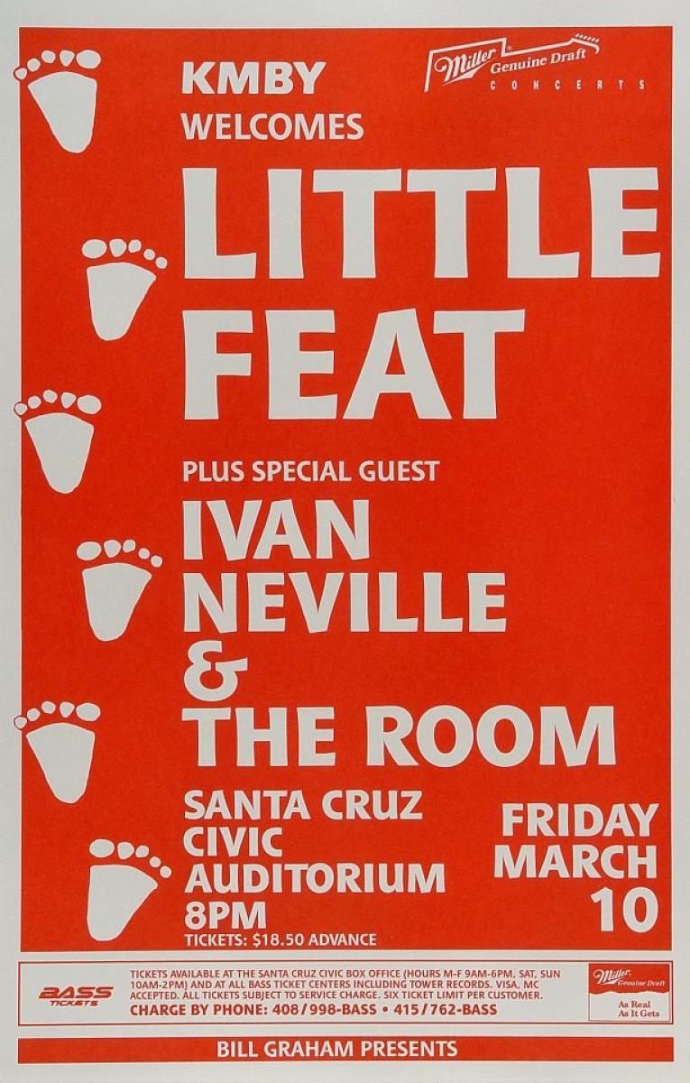 Little Feat Vintage Concert Poster from Santa Cruz Civic Auditorium ...