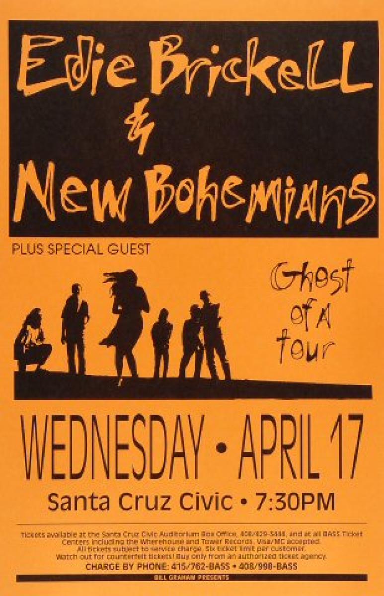 Edie Brickell & New Bohemians Vintage Concert Poster from Santa Cruz ...