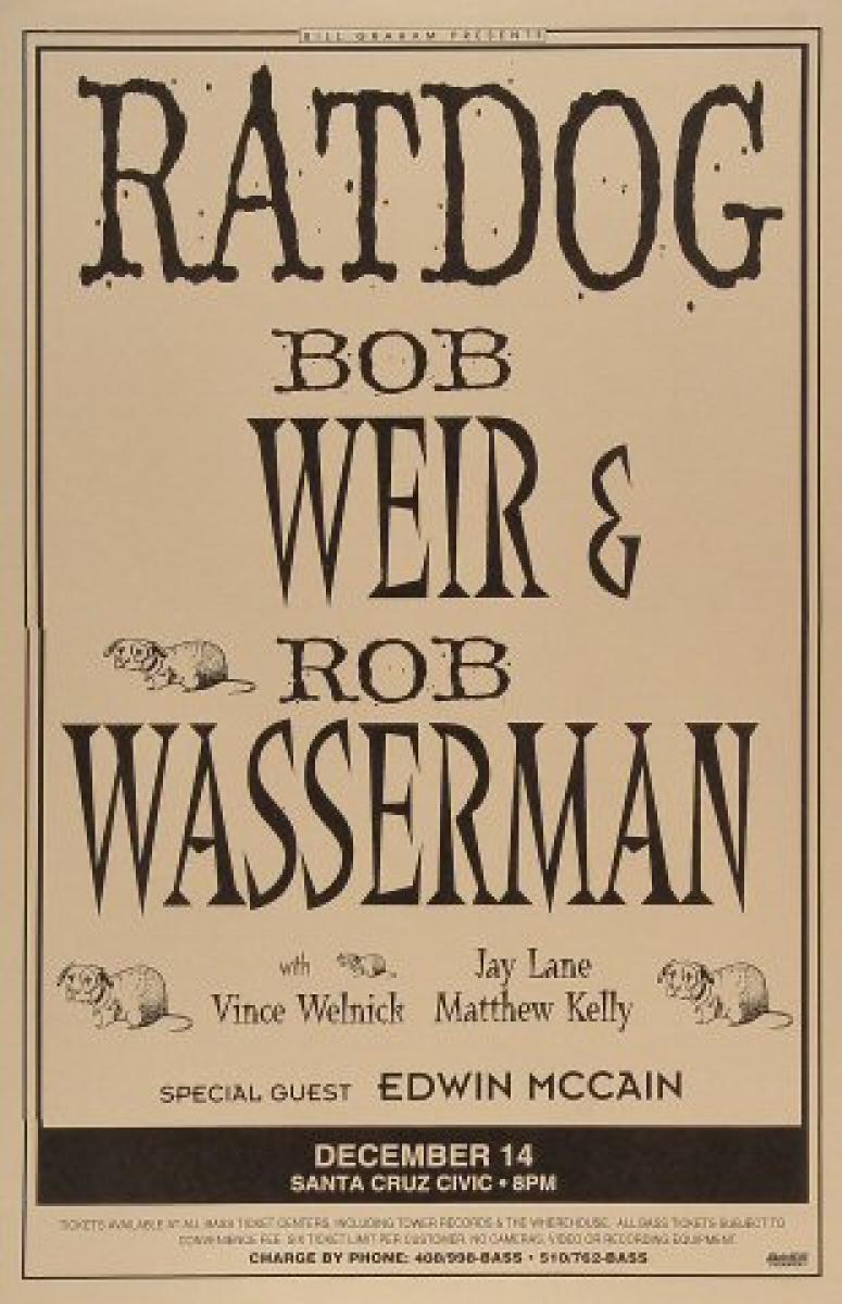 RatDog Vintage Concert Poster from Santa Cruz Civic Auditorium, Dec 14 ...