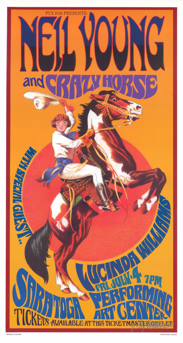 Neil Young & Crazy Horse Vintage Concert Poster from Saratoga ...