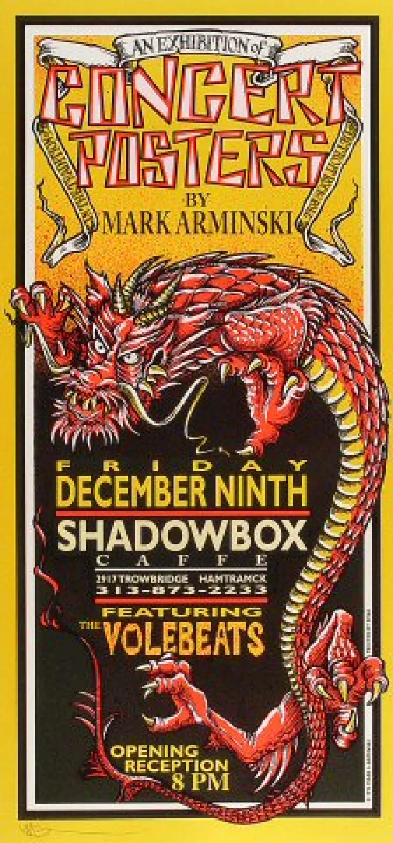 Mark Arminski Vintage Concert Silkscreen from Shadowbox Caffe, Dec 9 ...