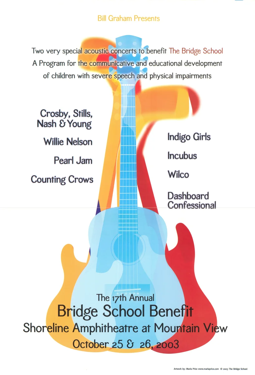 Bridge School Benefit Vintage Concert Poster from Shoreline ...