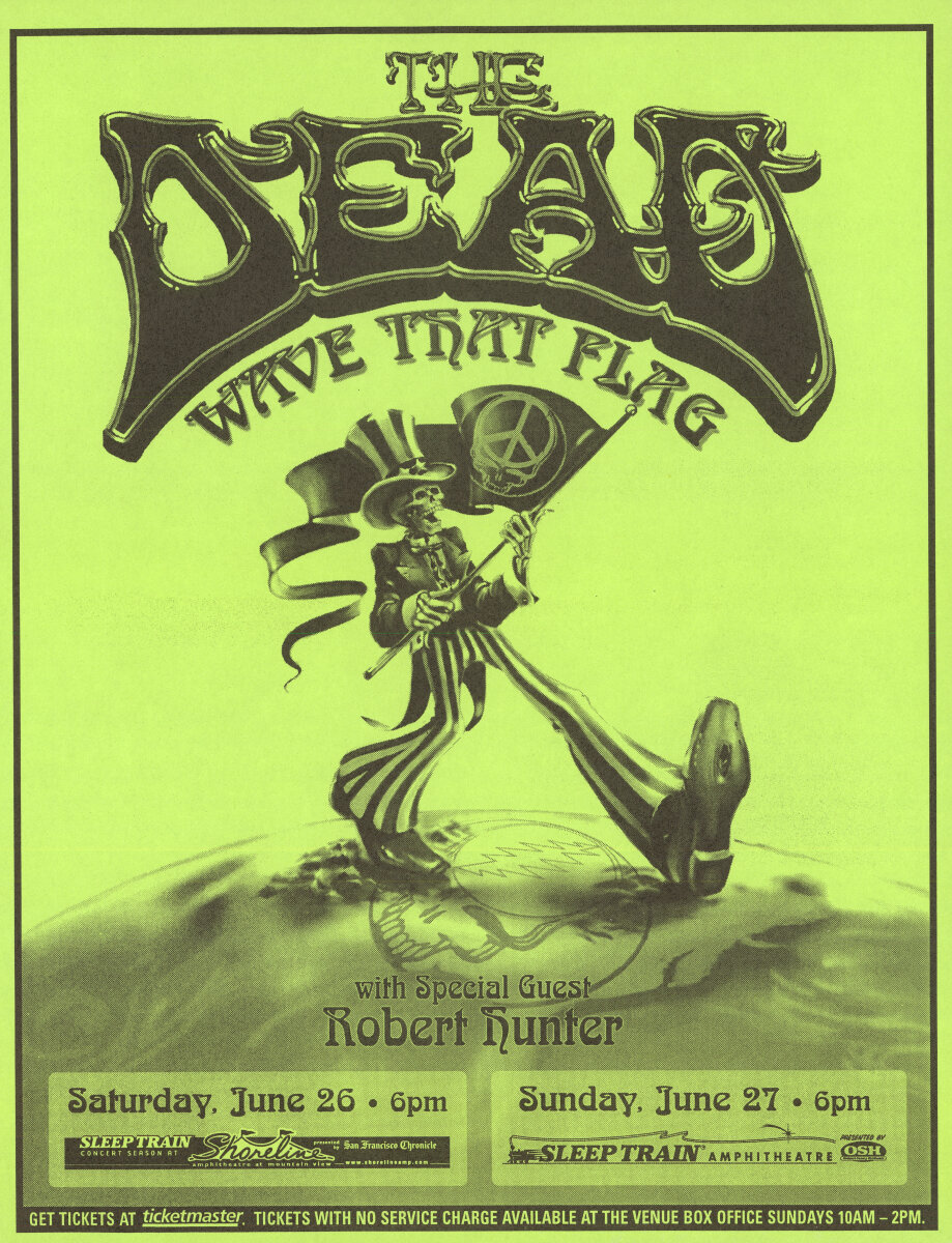 The Dead Vintage Concert Handbill from Shoreline Amphitheatre, Jun 26 ...