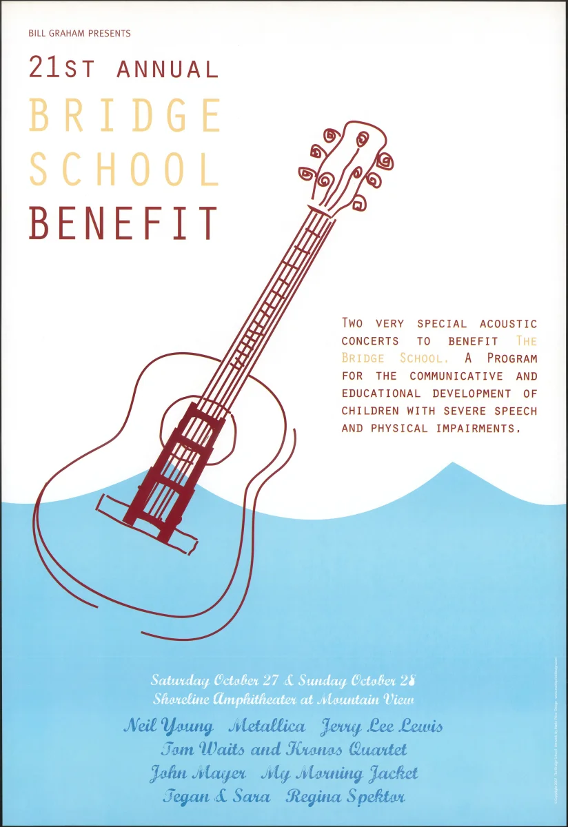 Bridge School Benefit Vintage Concert Poster from Shoreline ...