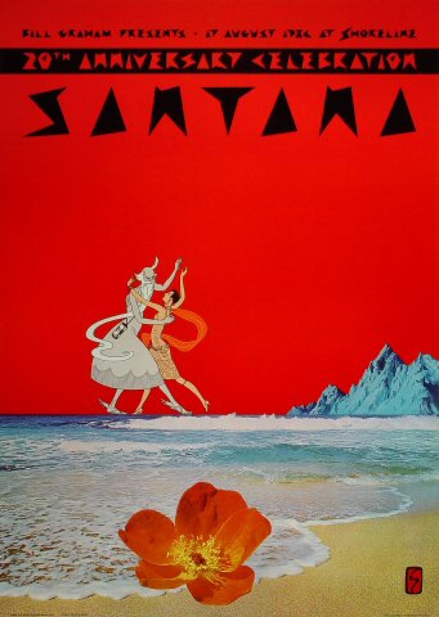 Santana Vintage Concert Poster from Shoreline Amphitheatre, Aug 17 ...