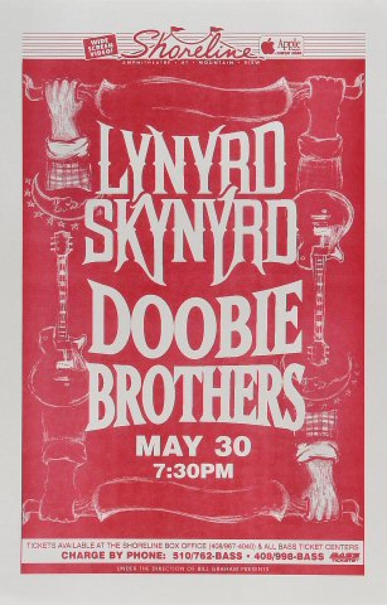 Lynyrd Skynyrd Vintage Concert Poster from Shoreline Amphitheatre, May ...