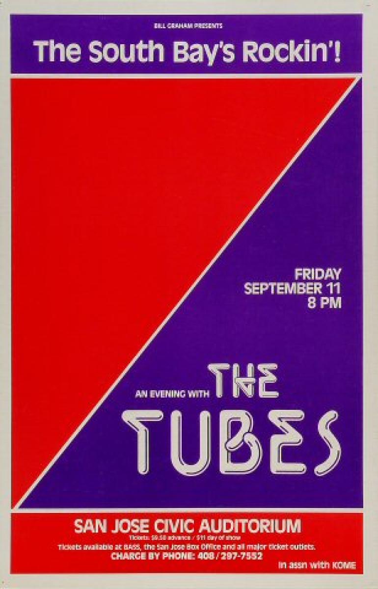 The Tubes Vintage Concert Poster from San Jose Civic Auditorium, Sep 11 ...