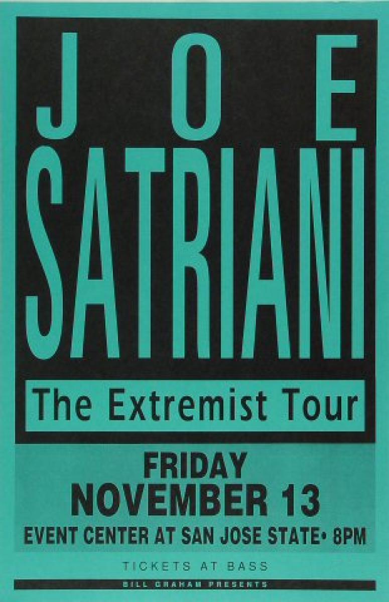 Joe Satriani Vintage Concert Poster from San Jose State Event Center ...