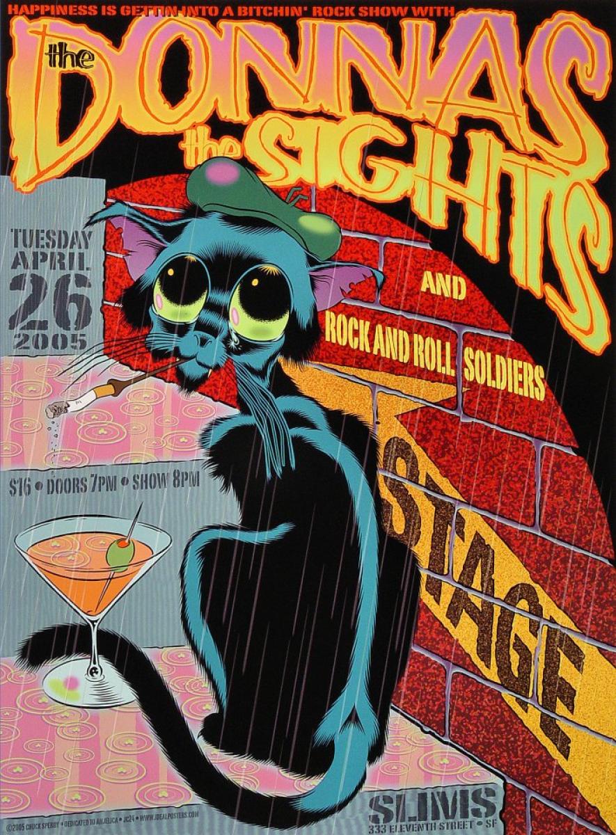 The Donnas Vintage Concert Poster from Slim's, Apr 26, 2005 at Wolfgang's