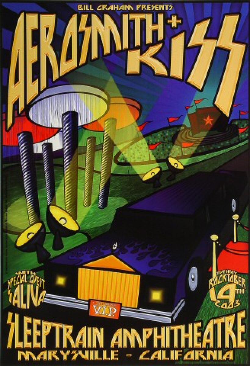 Aerosmith Vintage Concert Poster from Sleeptrain Amphitheatre, Oct 14 ...