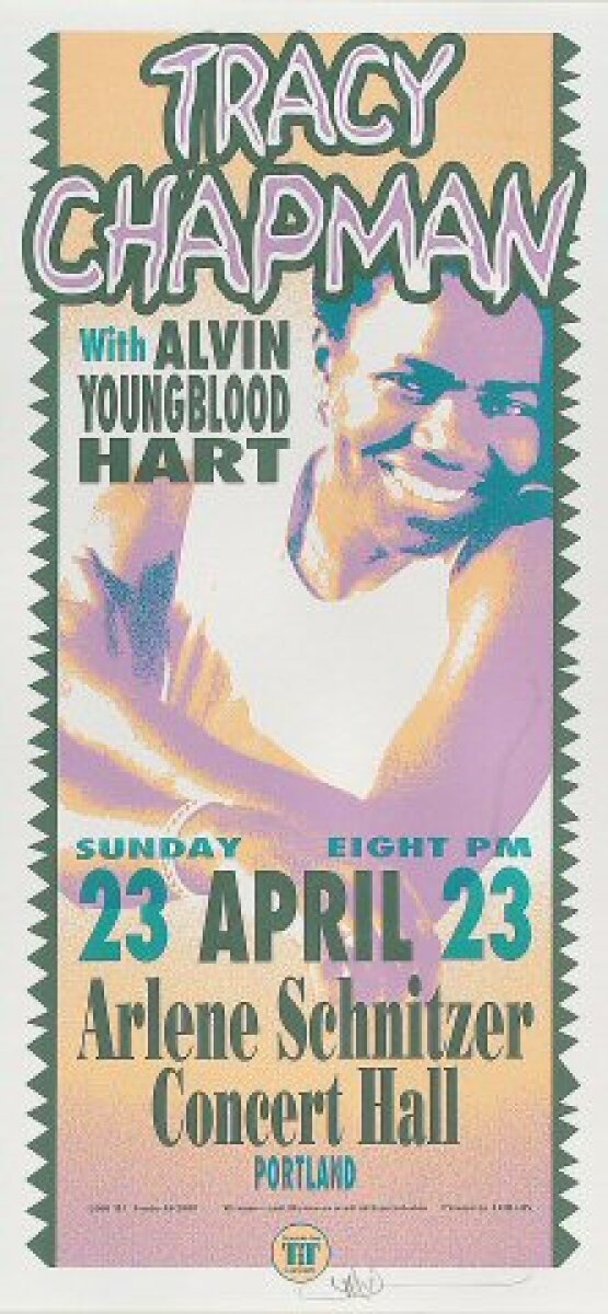 Tracy Chapman Vintage Concert Silkscreen from Arlene Schnitzer Concert ...