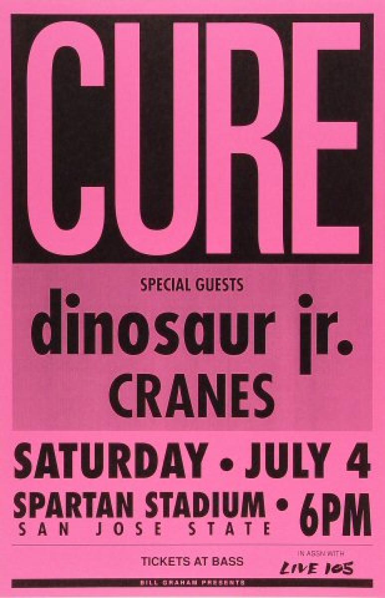 The Cure Vintage Concert Poster from Spartan Stadium, Jul 4, 1992 at ...