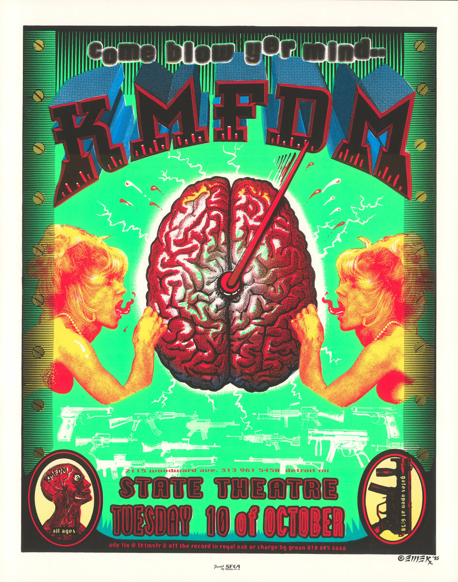 KMFDM Vintage Concert Silkscreen from State Theatre, Oct 10, 1995 at ...