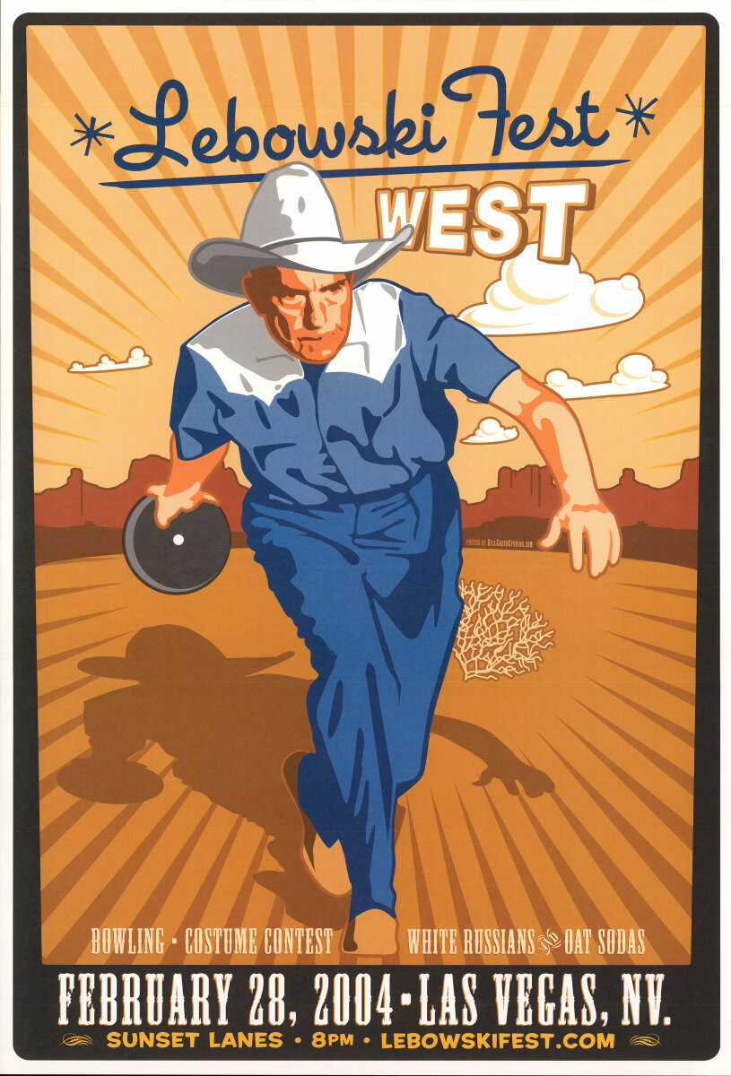 Lebowski Fest West Vintage Concert Poster from Sunset Lanes, Feb 28 ...